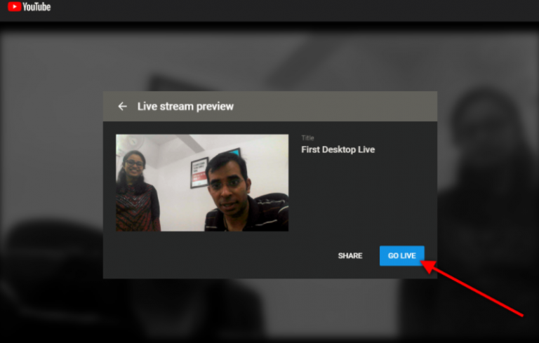 Step by step guide to go live on YouTube using Desktop Site - STAENZ