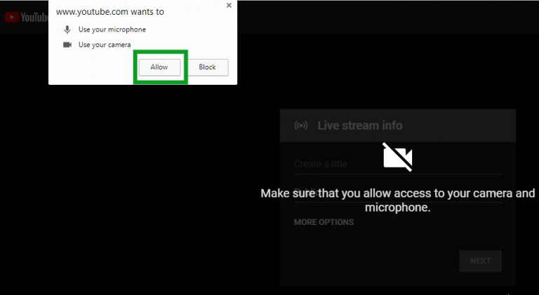 Step by step guide to go live on YouTube using Desktop Site - STAENZ