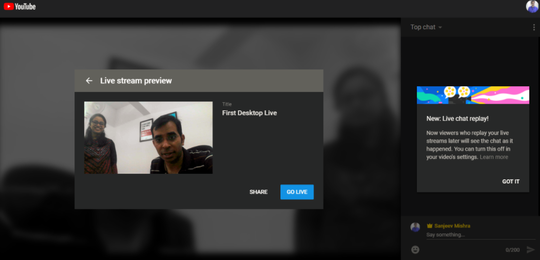 Step by step guide to go live on YouTube using Desktop Site - STAENZ